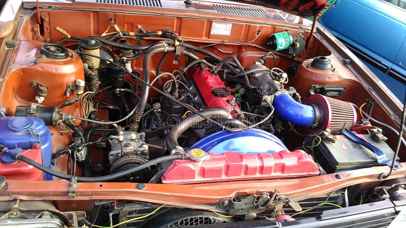 Toyota Corolla 1981 Engine Bay Stock Image - Image of vehicle ...