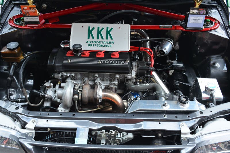 Toyota Corolla Engine Motor at Toyota Carfest on May 26, 2019 in Pasay ...