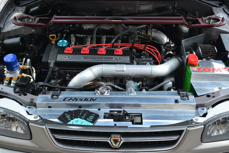 Toyota Corolla Engine Motor at Toyota Carfest on May 26, 2019 in Pasay ...