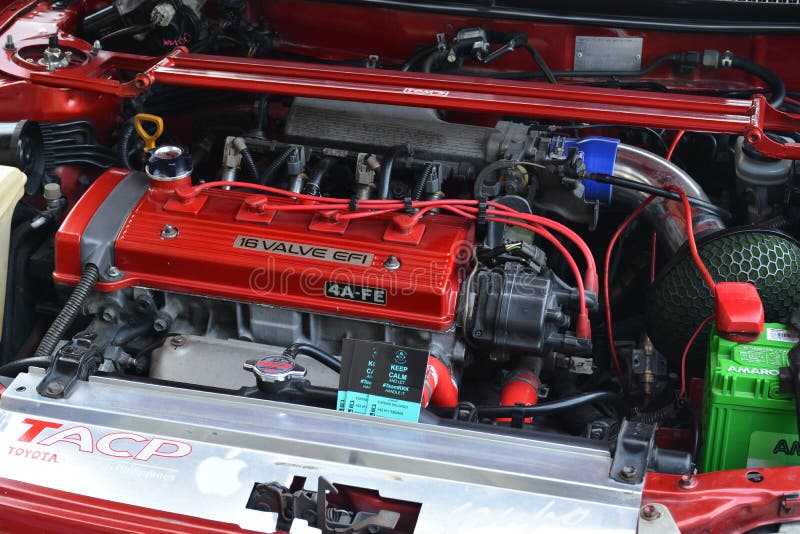 Toyota Corolla Motor Engine at Toyota Carfest on May 26, 2019 in Pasay ...