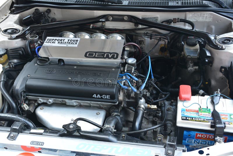 Toyota Corolla Motor Engine at Toyota Carfest on May 26, 2019 in Pasay ...