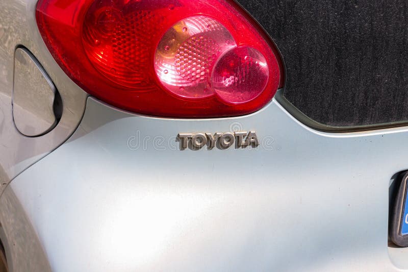 TOYOTA Logo on Rear Bumper of White Car Editorial Image - Image of rear ...