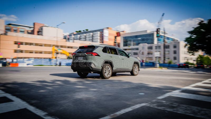 Toyota RAV4 SUV Passing the Construction Area Editorial Stock Image ...