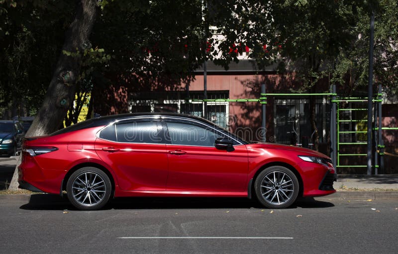 Toyota red car. stock photo. Image of toyota, palace - 256027288