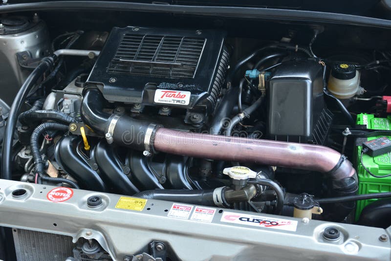 Toyota Vitz Motor Engine at Toyota Carfest on May 26, 2019 in Pasay ...