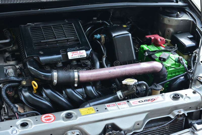 Toyota Vitz Motor Engine at Toyota Carfest on May 26, 2019 in Pasay ...