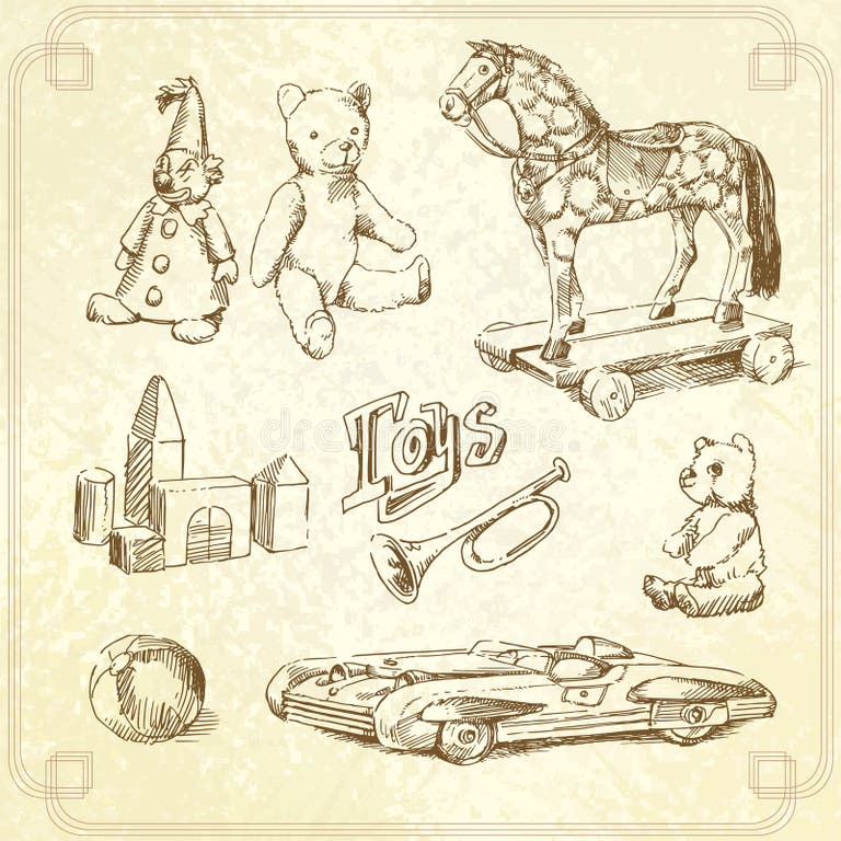 Toys stock vector. Illustration of drawing, drawn, small - 22925676