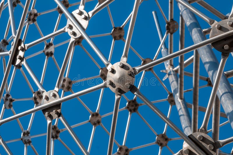 Modern Art, Hexagon Sphere, Steel Construction Stock Image - Image of ...