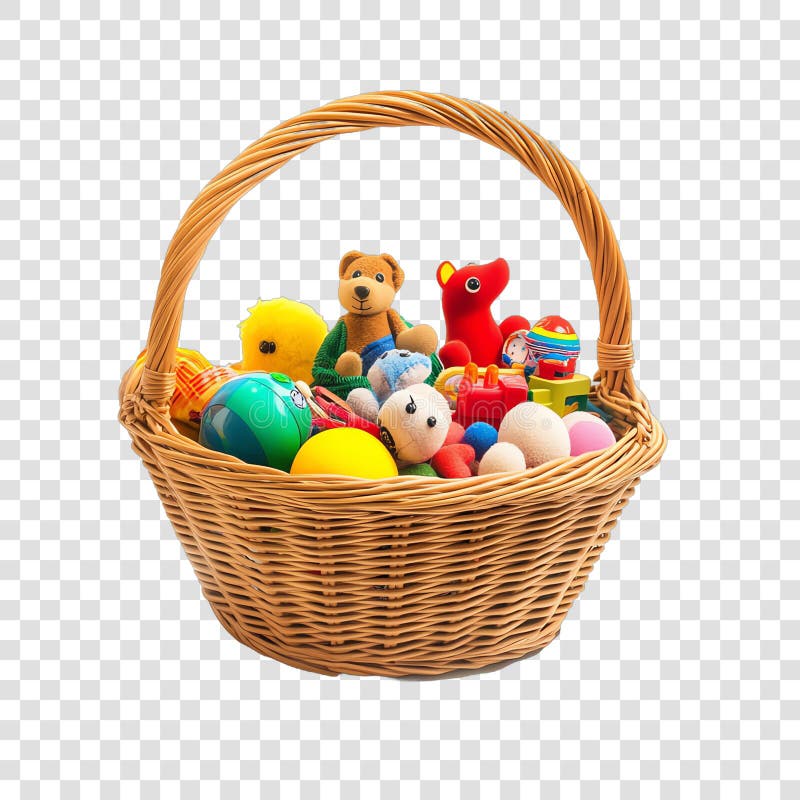 Toys basket stock illustration. Illustration of colorful - 341492278