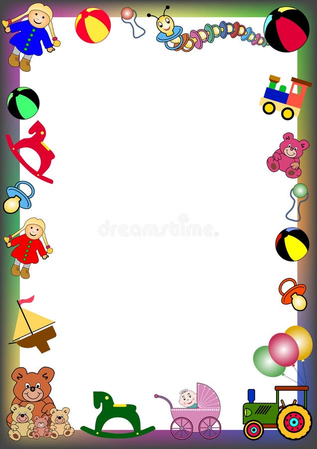Toys border stock vector. Illustration of element, greeting - 4454678