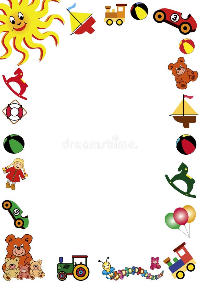 Toys border stock illustration. Illustration of colorful - 4470470