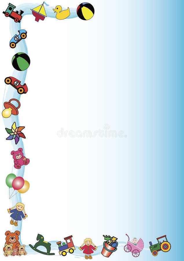 Border of baby toys stock vector. Illustration of abstract - 3993679