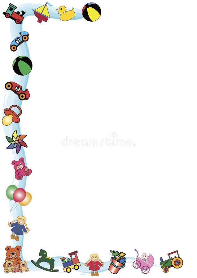 Toys border stock vector. Illustration of celebrate, background - 6267394