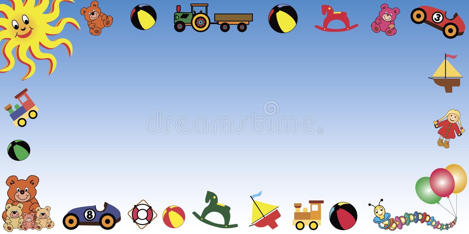 Toy border stock vector. Illustration of abstract, border - 4357285