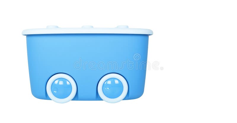 Toys -Front View Wheeled Blue Box Toys. Isolated Stock Image - Image of ...
