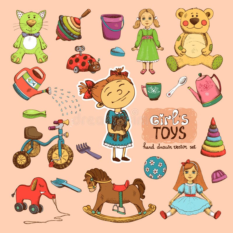 Baby Toys Stickers - for Design and Scrapbook Stock Vector ...