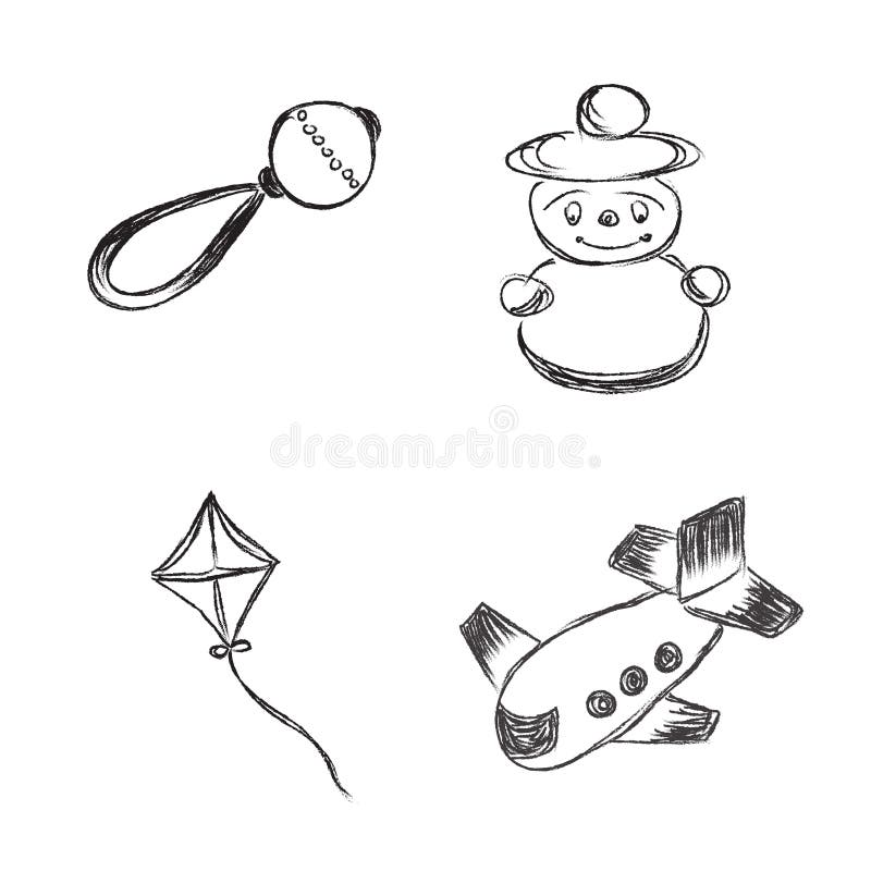 Toys, Icons, Sketch, Vector, Illustration Stock Vector - Illustration ...