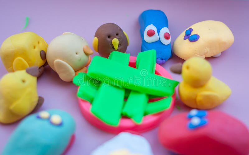Toys Made of Plasticine Standing Together Stock Photo - Image of game ...