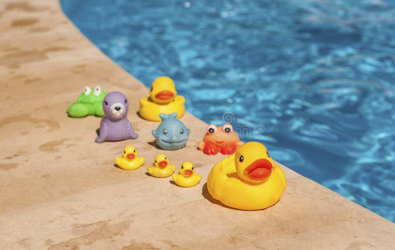 Toys near the pool stock photo. Image of release, mouth - 32227678