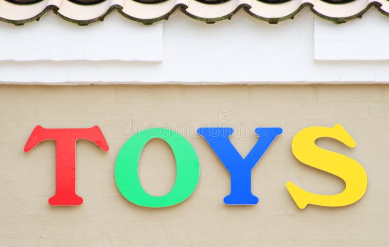 Toys Sign stock image. Image of business, shopping, sidewalk - 14583509