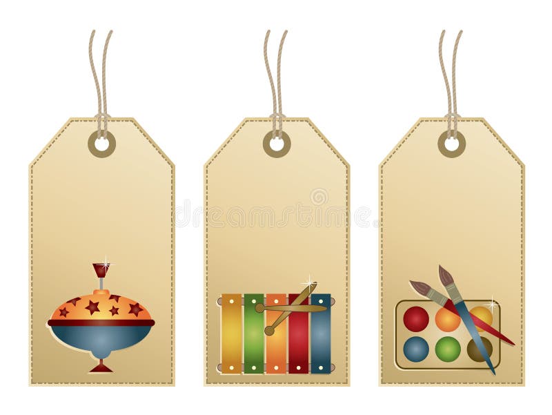 Toys tags stock vector. Illustration of paint, instrument - 23691533