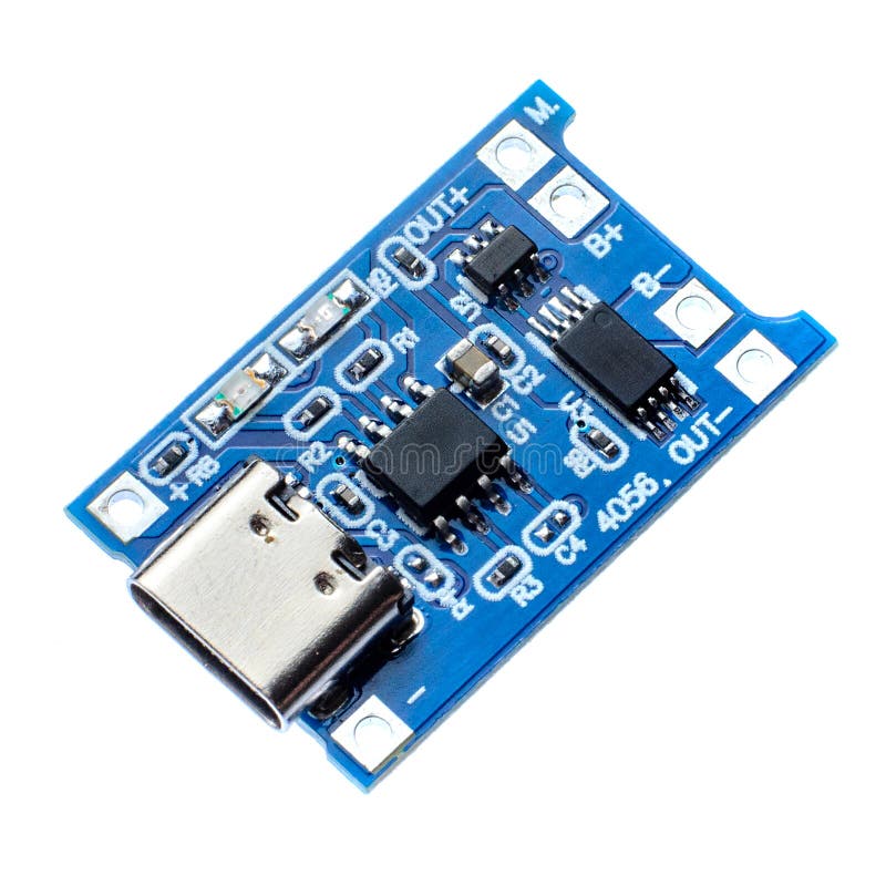 TP4056 Battery Charger Module Isolated White Stock Photo - Image of ...