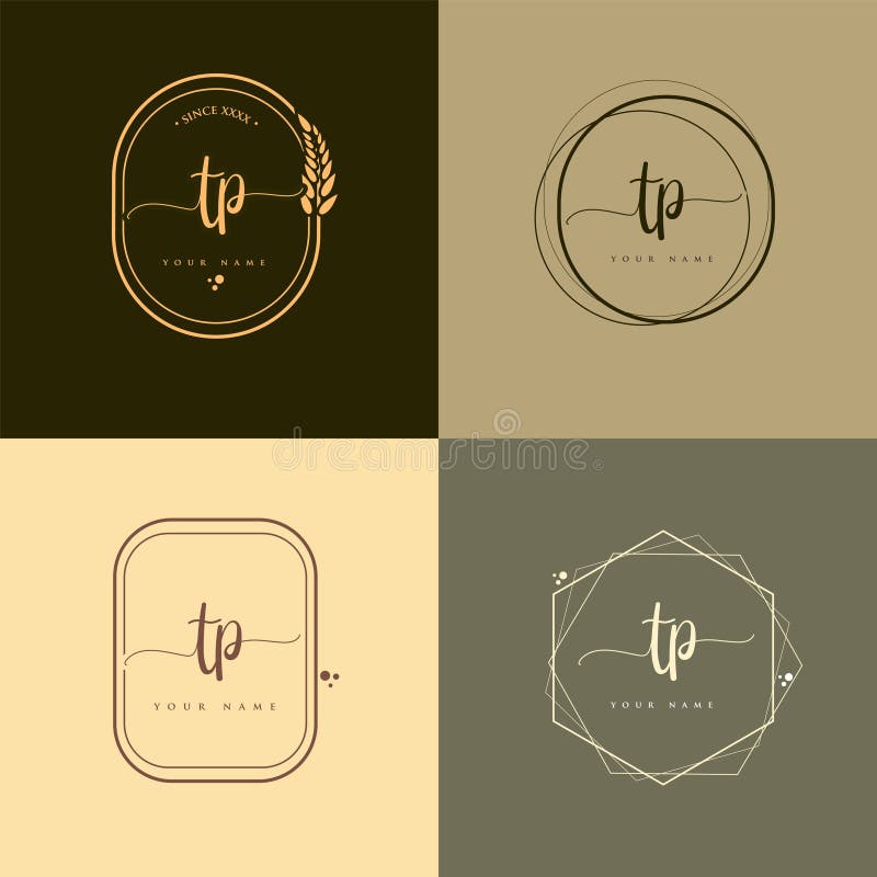 TP Initial Handwriting Logo Vector Sets. Hand Lettering Initials Logo ...
