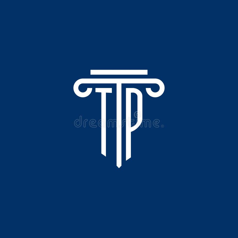 TP Initial Logo Monogram with Simple Pillar Icon Stock Illustration ...