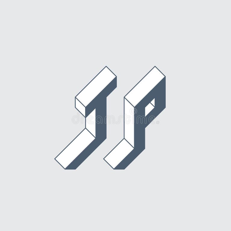 TP - 2-letter Code. T and P - Monogram or Logotype. Isometric 3d Font ...