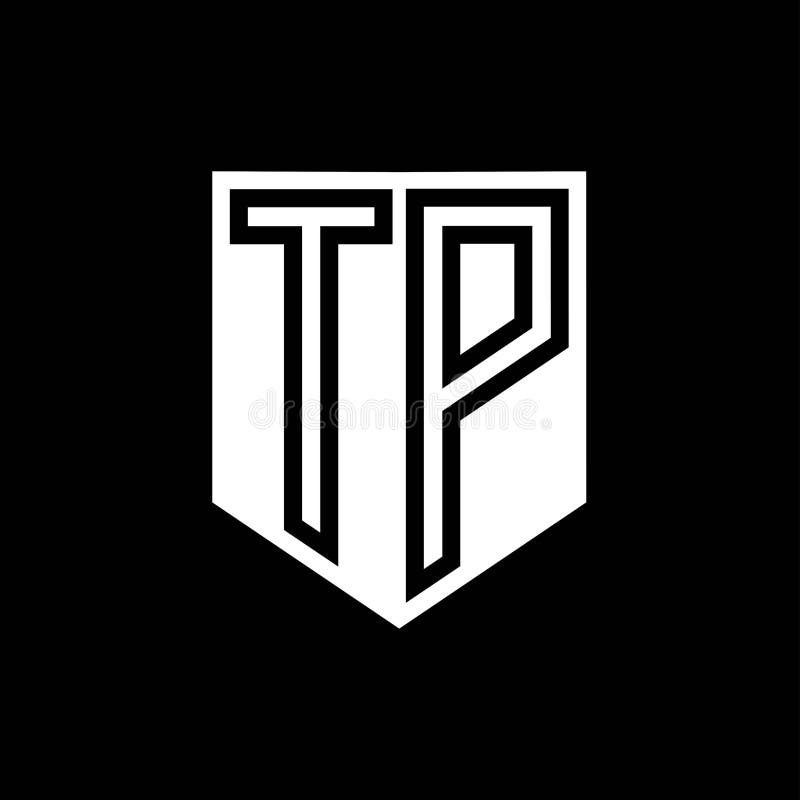 TP Logo Monogram Shield Geometric Black Line Inside White Shield Color ...