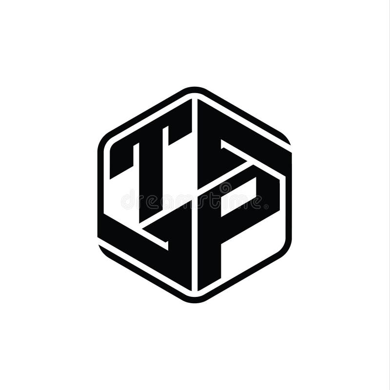 TP Logo Monogram Hexagon Shape with Ornament Abstract Isolated Outline ...
