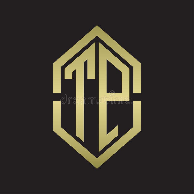 TP Logo Monogram with Hexagon Shape and Outline Slice Style with Gold ...