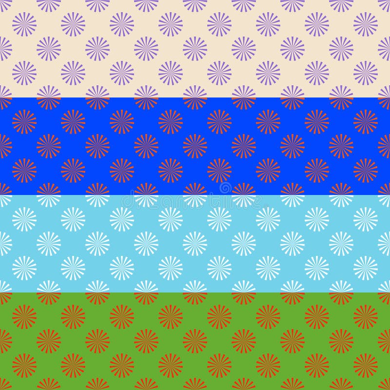 4 Rows of Different Colors Pattern with Flower Shapes Inside Stock ...