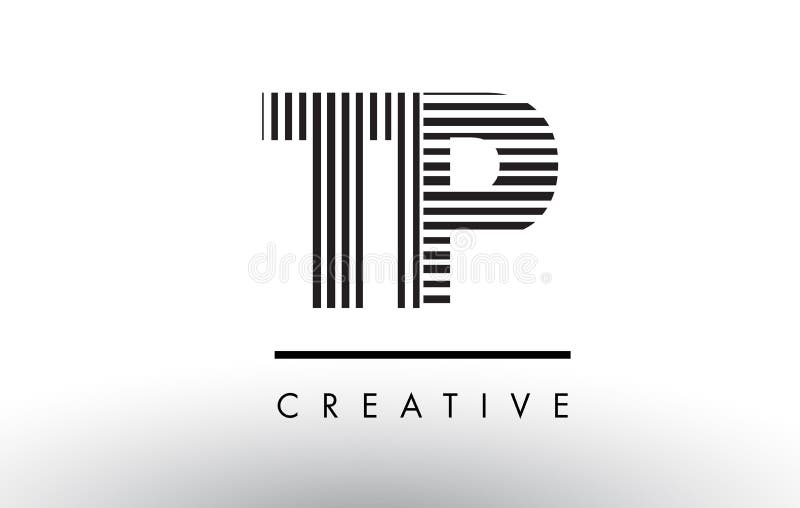 TP T P Black and White Lines Letter Logo Design. Stock Vector ...