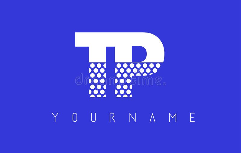 TP T P Dotted Letter Logo Design with Blue Background. Stock Vector ...