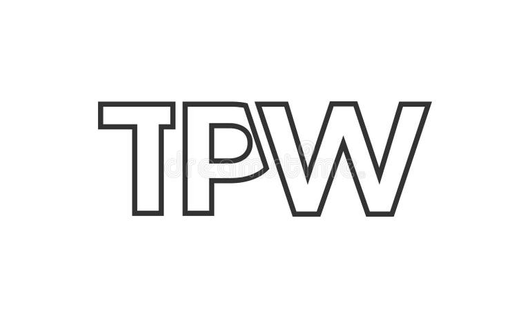 TPW Logo Design Template with Strong and Modern Bold Text. Initial Based Vector Logotype ...