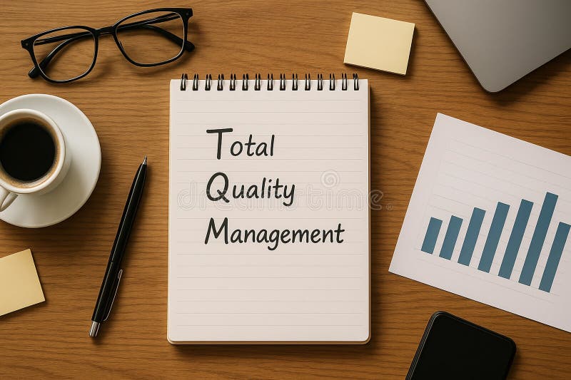 TQM Total Quality Management Concept Written in Spiral Notebook ...