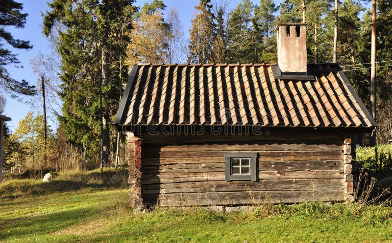 Gammal stuga arkivfoto. Bild av svett, utanför, struktur - 14123852