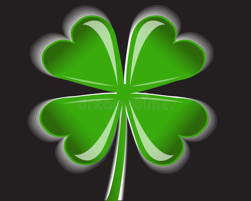 Trébol de la Cuatro-hoja stock de ilustración. Ilustración de planta ...