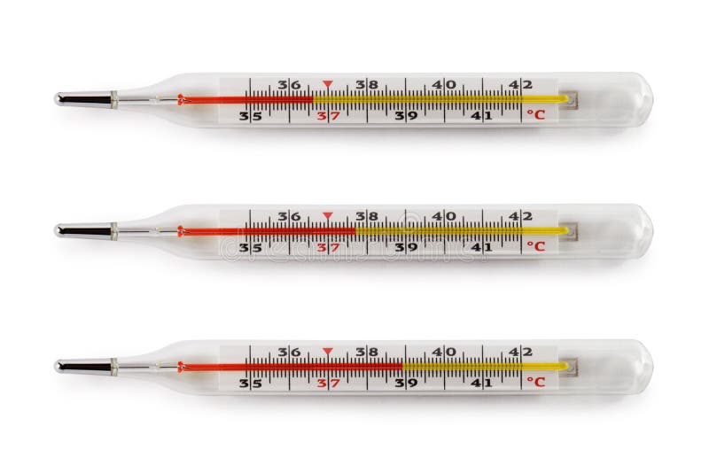Três Termômetros Com Temperaturas Diferentes, Frio, Quente, Meio Foto ...