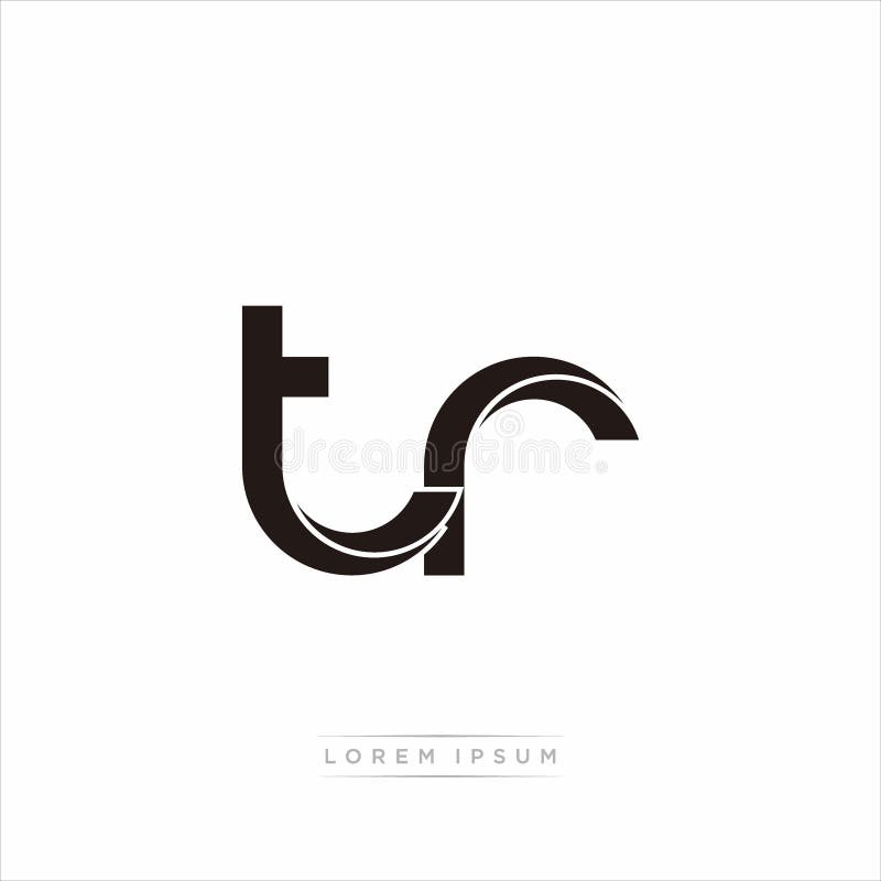 Tr Initial Letter Split Lowercase Modern Monogram Linked Outline ...