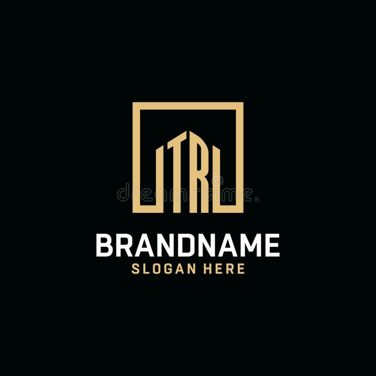 TR Initial Monogram Logo Design with Square Shape Design Ideas Stock ...
