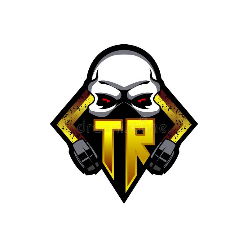 TR Logo Monogram with Skull Shape Designs Template Stock Vector ...