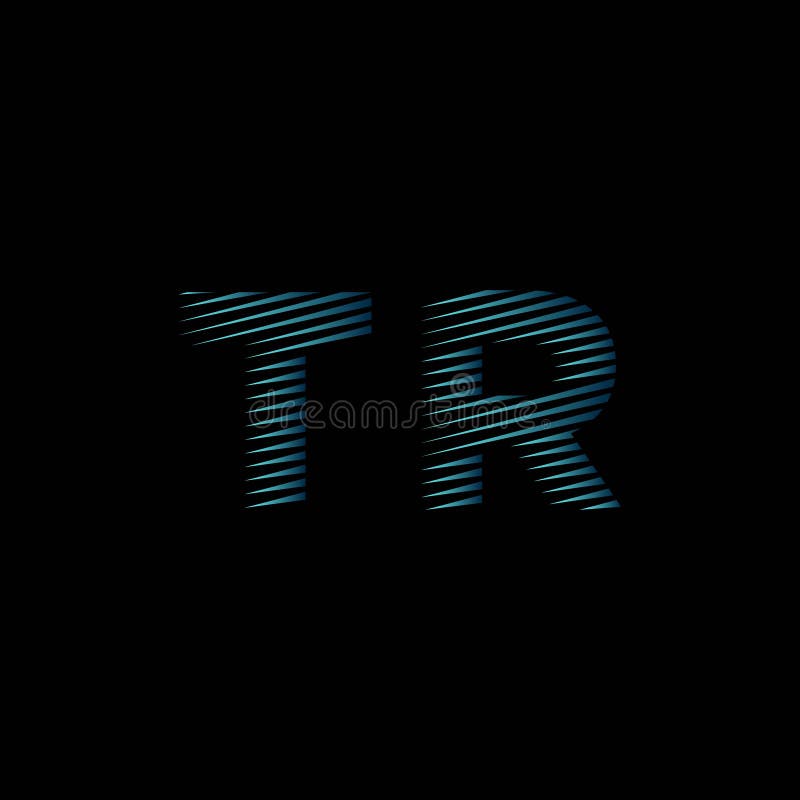 TR Monogram Lines Style Blue Light Vector Stock Vector - Illustration ...