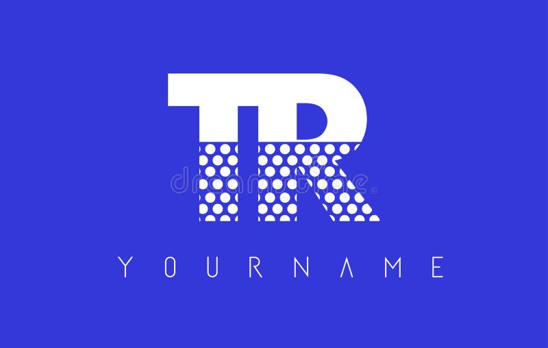 TR T R Dotted Letter Logo Design with Blue Background. Stock Vector ...