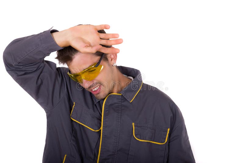 Trabajador cansado imagen de archivo. Imagen de hombre - 34428513