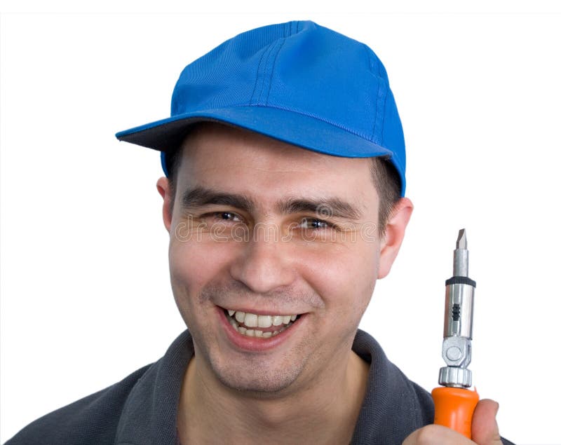 Trabajador sonriente foto de archivo. Imagen de sonrisa - 11570694