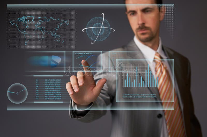 Trabajo Con La Pantalla Virtual Imagen de archivo - Imagen de visual ...