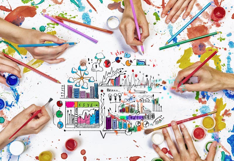 Trabajo Creativo Del Equipo Foto de archivo - Imagen de gente, drenaje ...