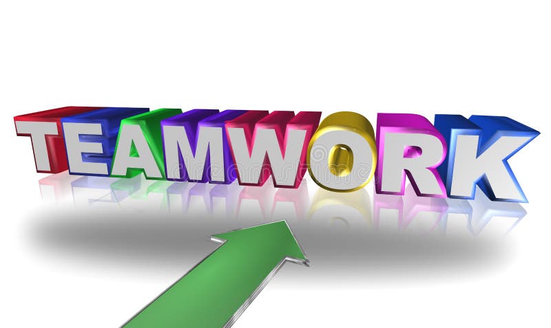 Teamwork colorido letras stock de ilustración. Ilustración de ...